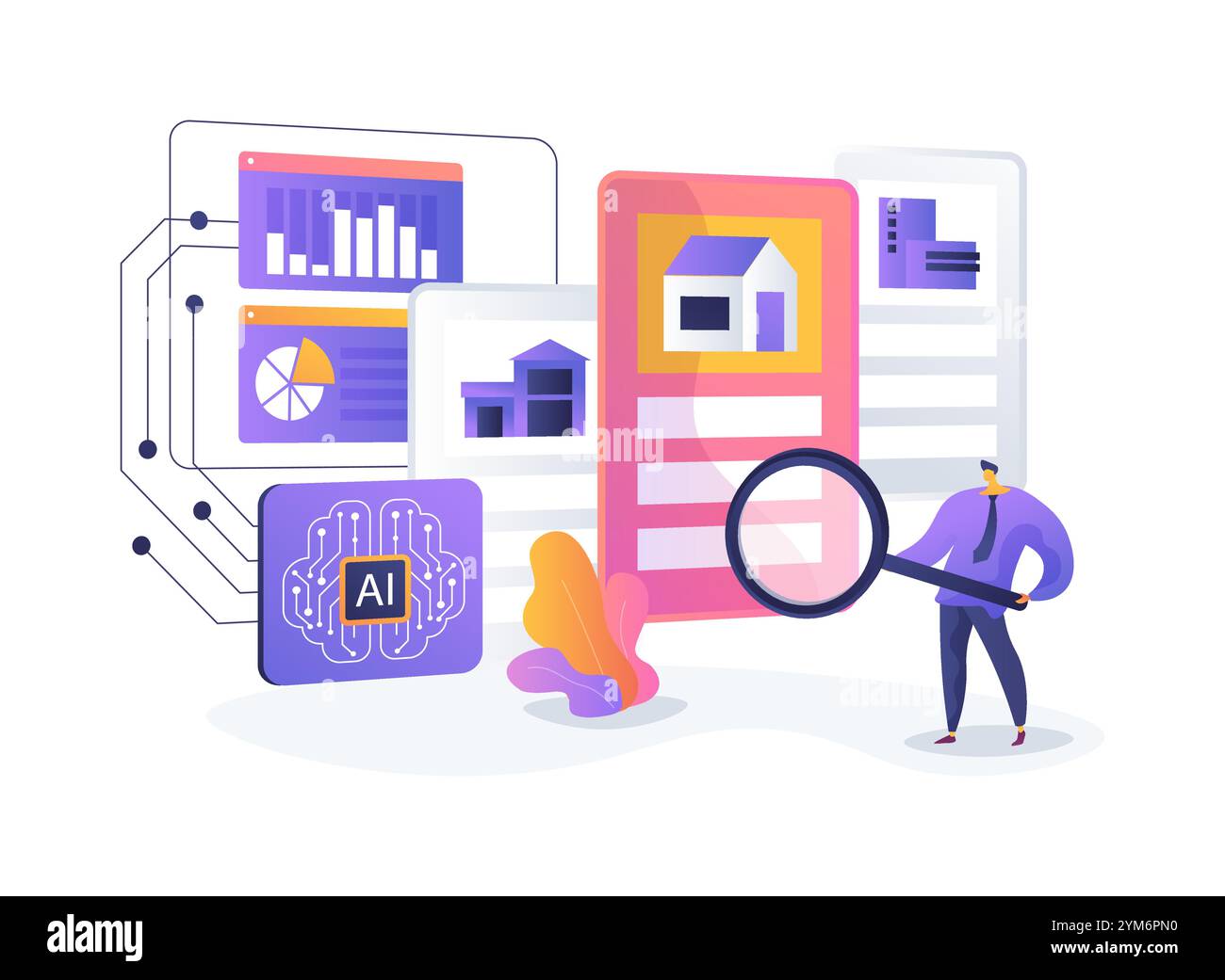 AI-Driven Property Sourcing abstract concept vector illustration Stock ...