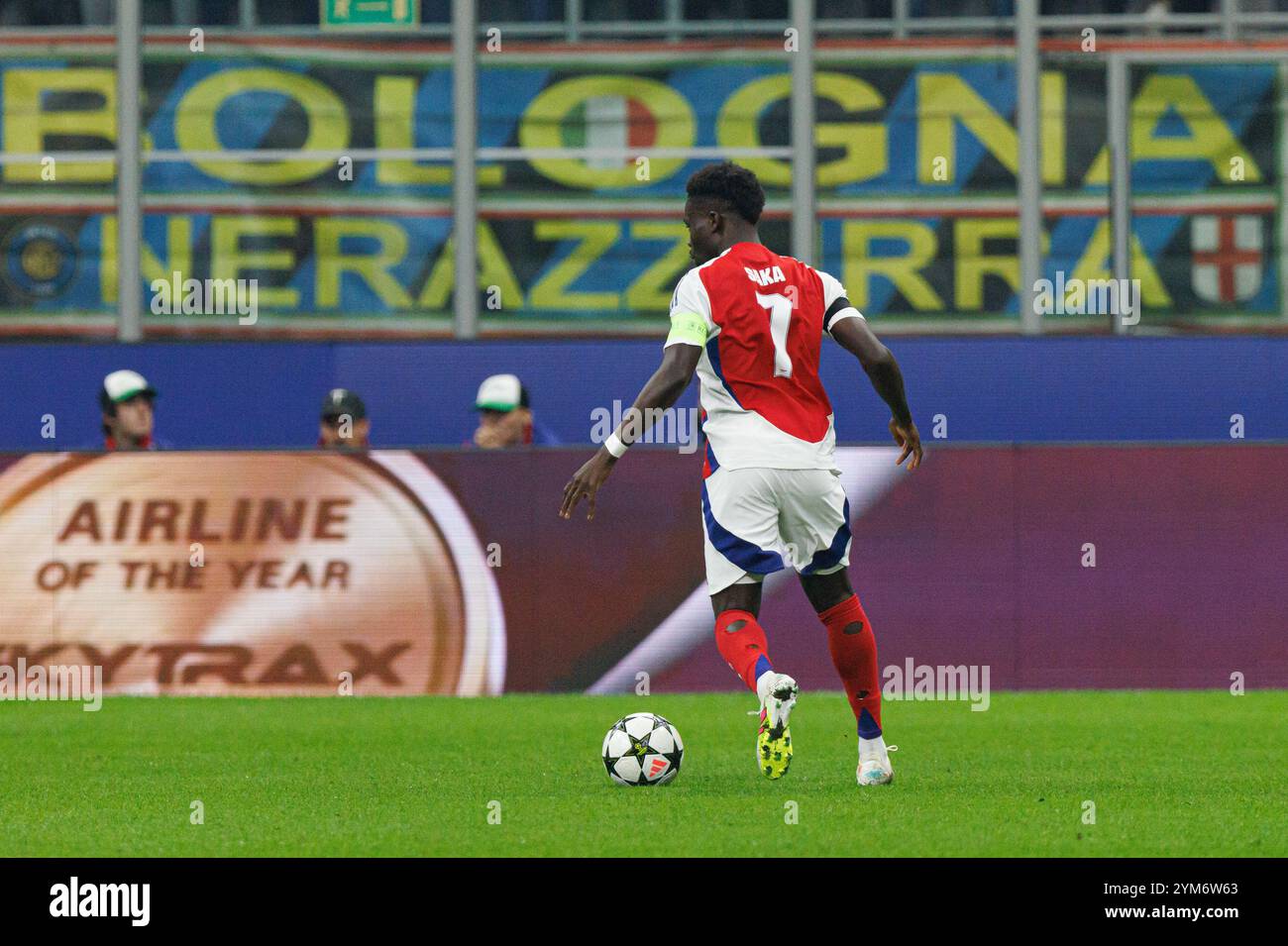 Bukayo Saka seen during UEFA Champions League game between teams of ...