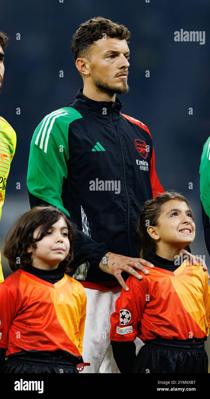 Ben White seen during UEFA Champions League game between teams of ...