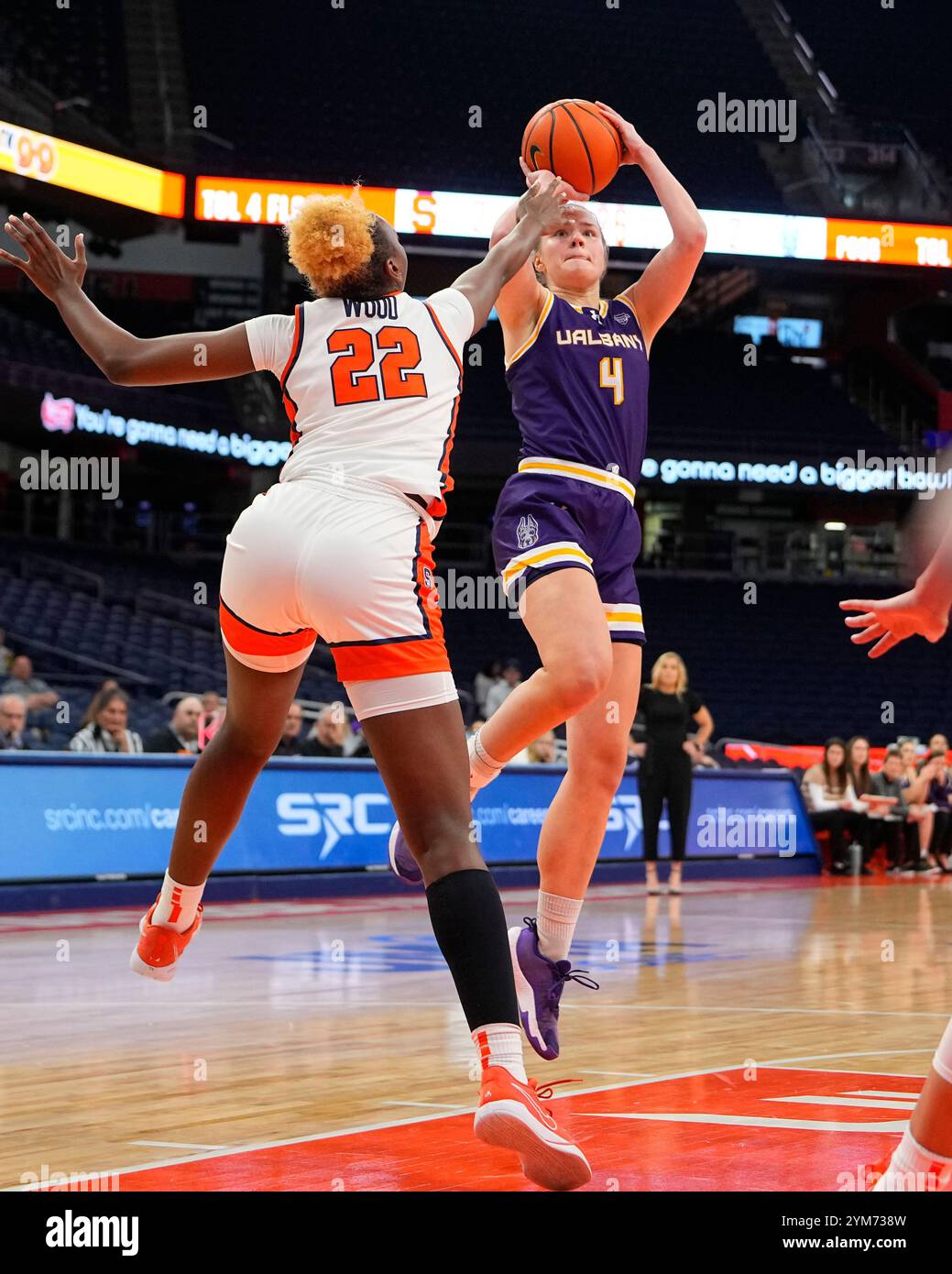SYRACUSE, NY - NOVEMBER 20: UAlbany Great Danes Guard Kaci Donovan (4 ...