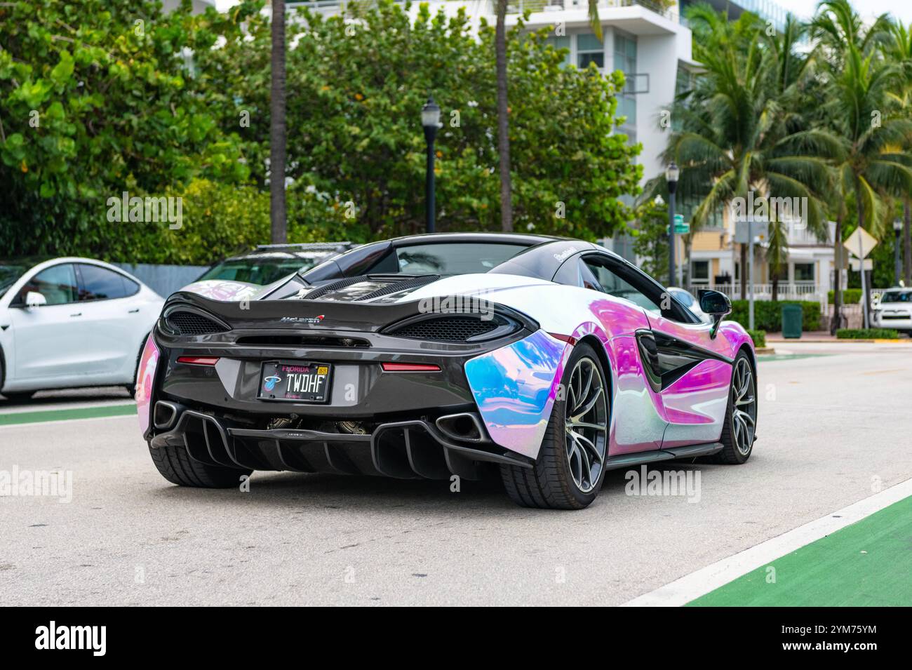 Miami Beach, Florida USA - June 10, 2024: 2019 McLaren 570S Performance ...