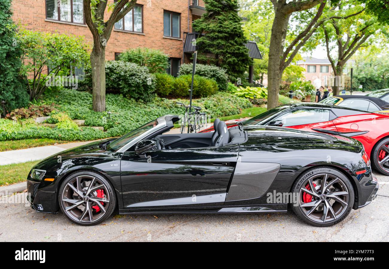 Chicago, Illinois - September 29, 2024: Audi R8 Spyder v10 convertible ...