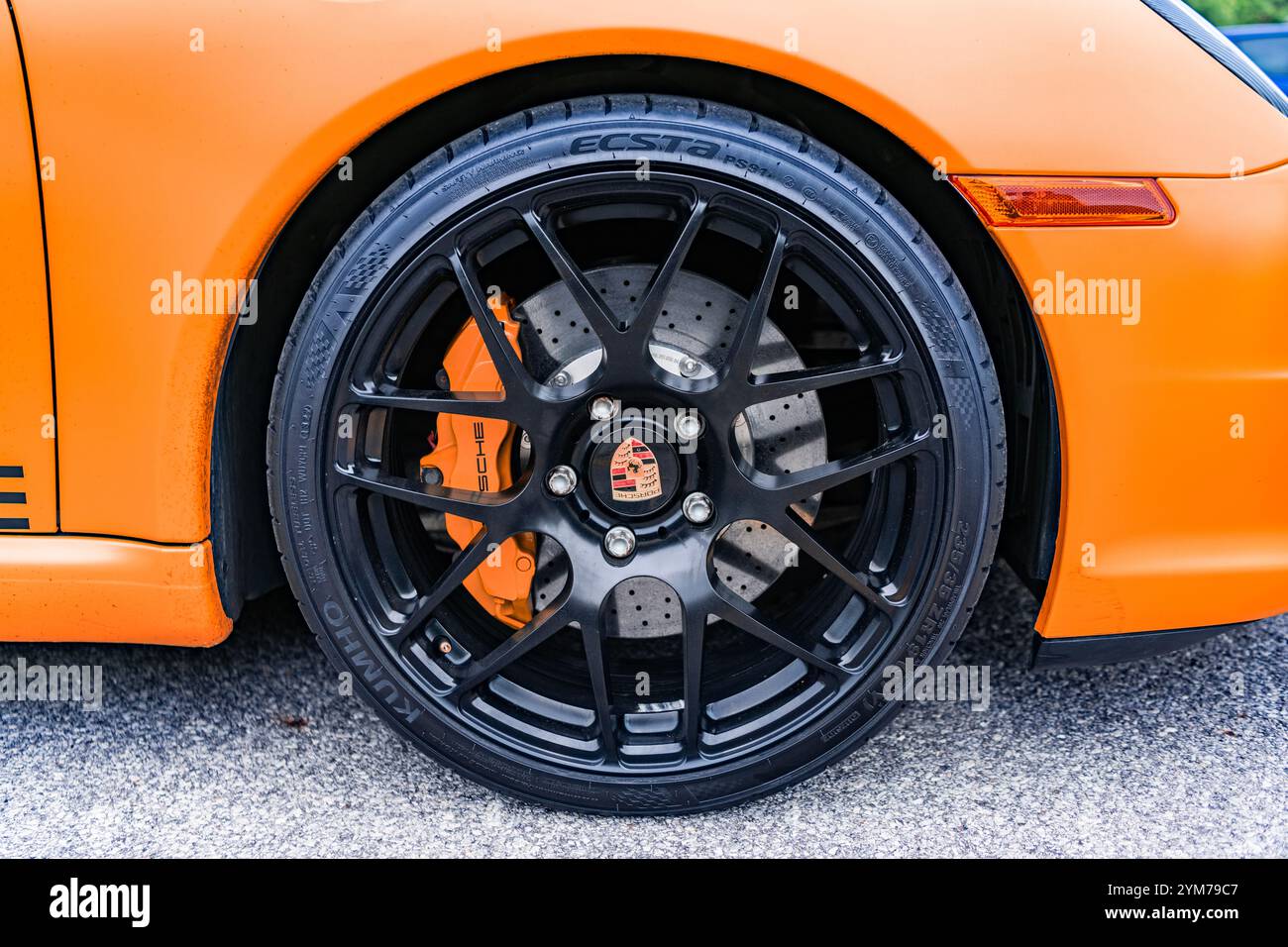 Chicago, Illinois - September 29, 2024: Porsche 911 Carrera S orange ...