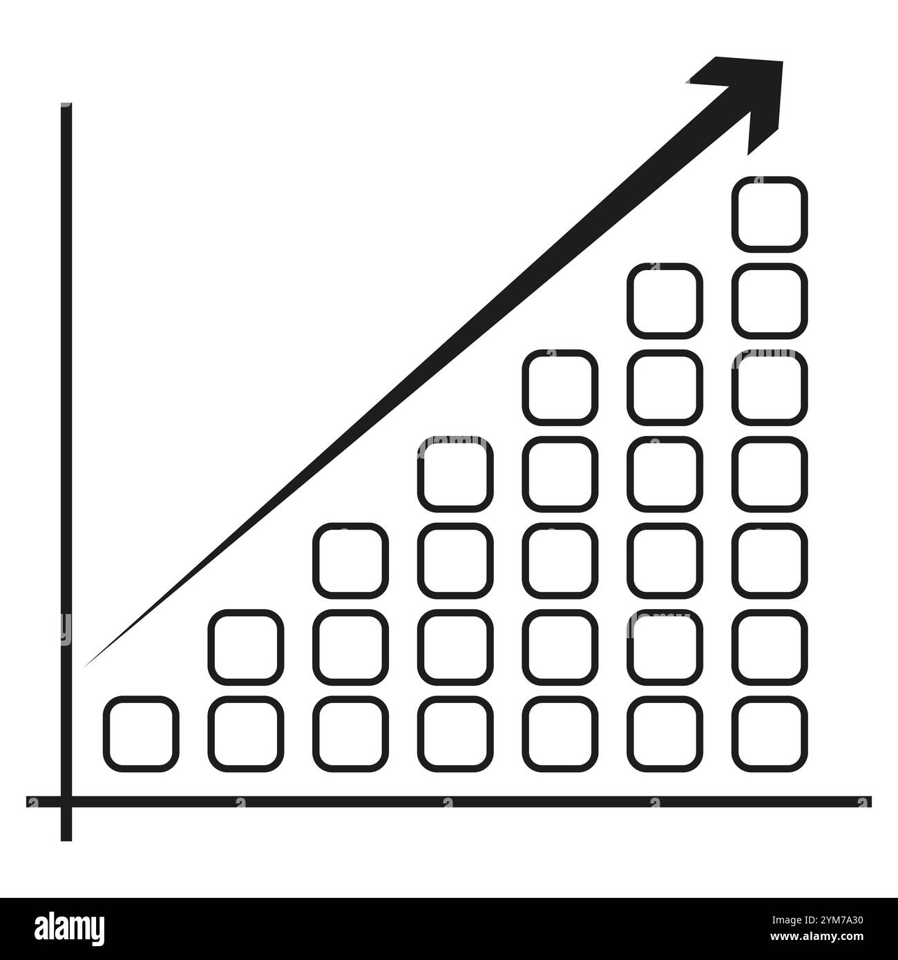 Growth chart icon. Financial progress symbol. Rising bar graph. Vector ...