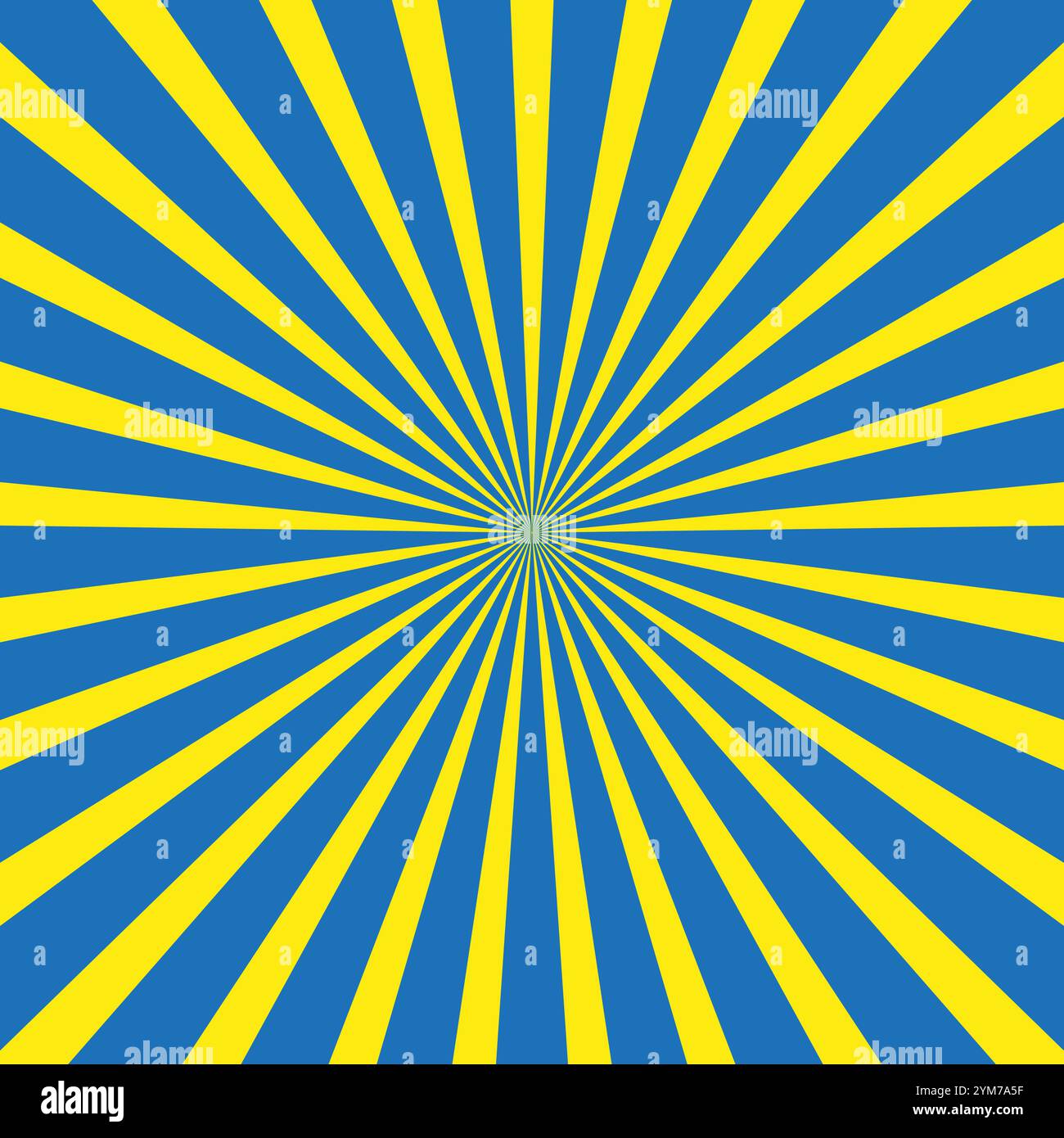 Blue yellow burst. Radiant sunbeam pattern. Striped retro background ...
