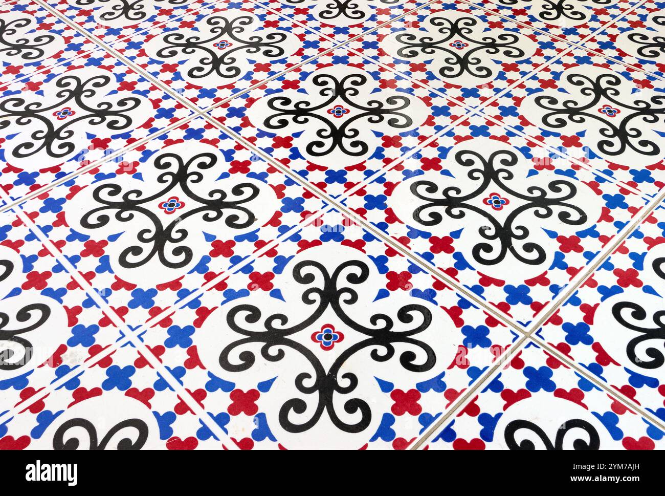 Perspective view of the floor of ceramic tiles, close up Stock Photo ...