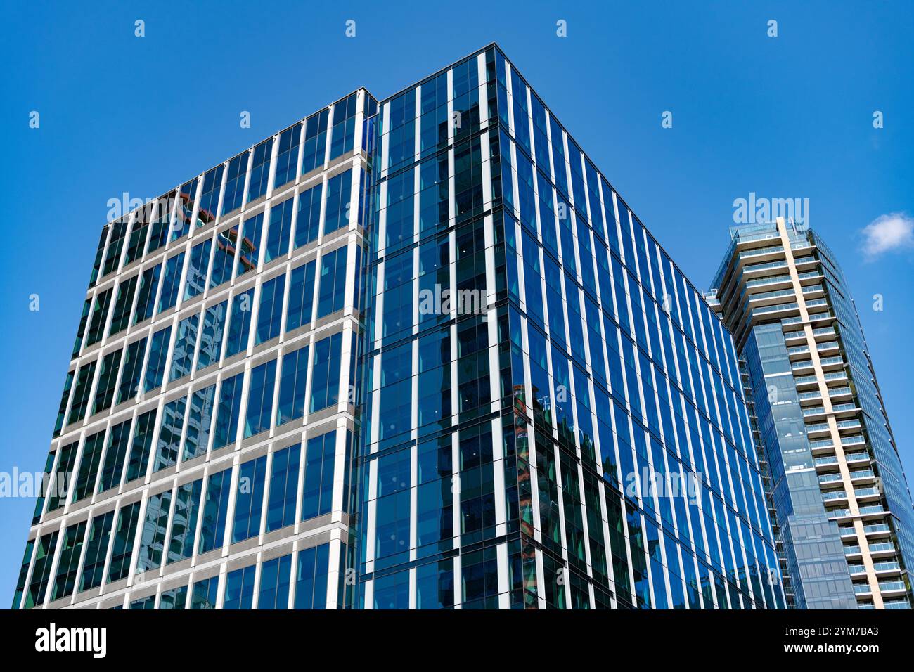 Skyscraper building architecture. Skyscraper with glassy facade. Modern ...