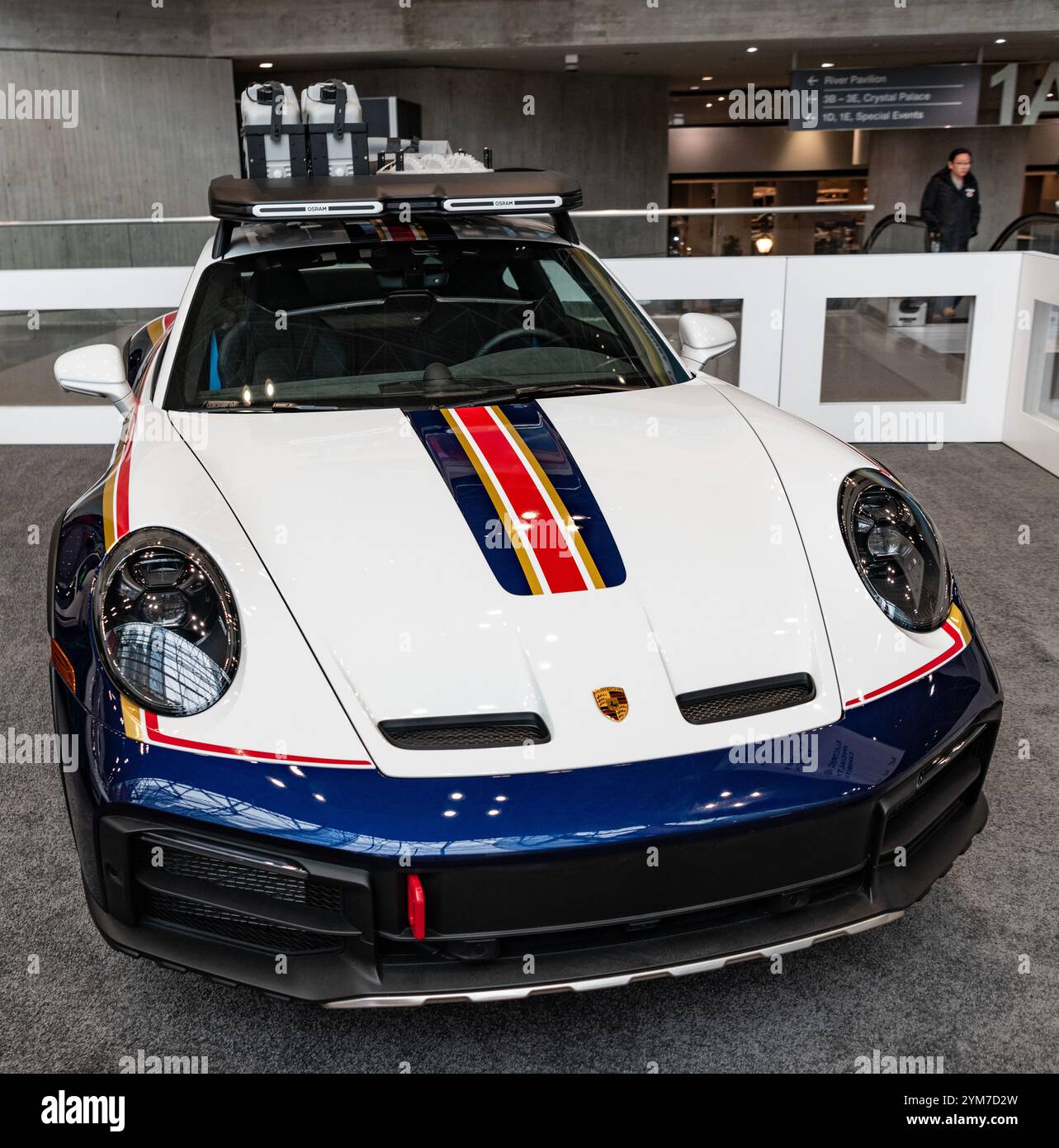 New York City, USA - March 27, 2024: 2023 Porsche 911 Dakar sportscar ...