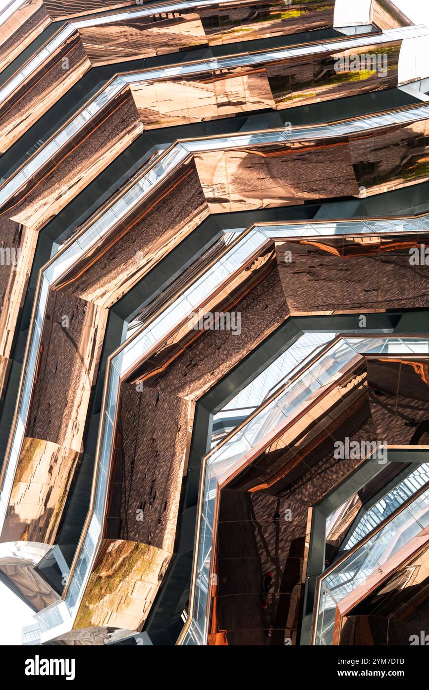 Vessel building in Hudson Yards in New York City. Modern architecture ...