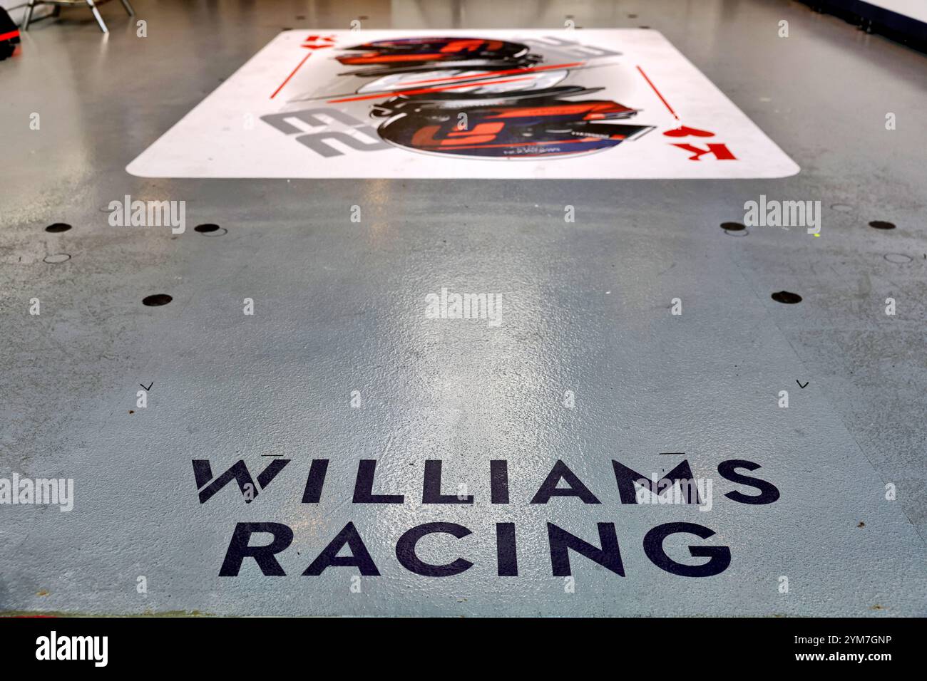Williams Racing pit garage floor - Playing card. 20.11.2024. Formula 1 ...