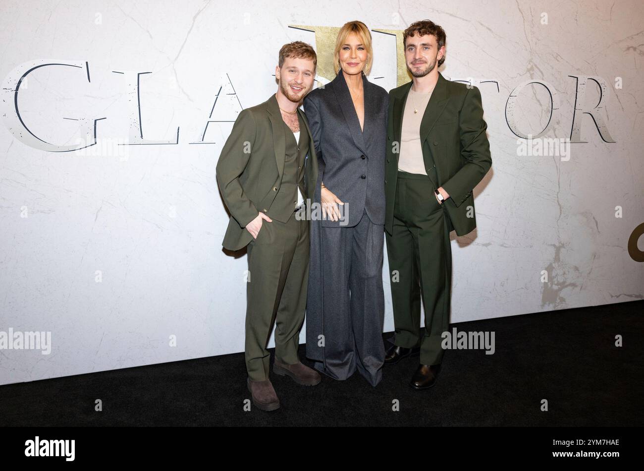 Fred Hechinger, from left, Connie Nielsen, and Paul Mescal attend a ...