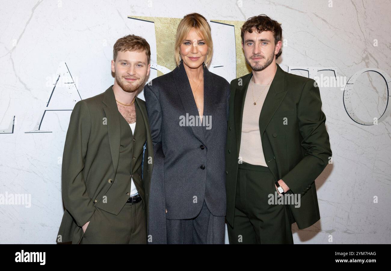 Fred Hechinger, from left, Connie Nielsen, and Paul Mescal attend a ...