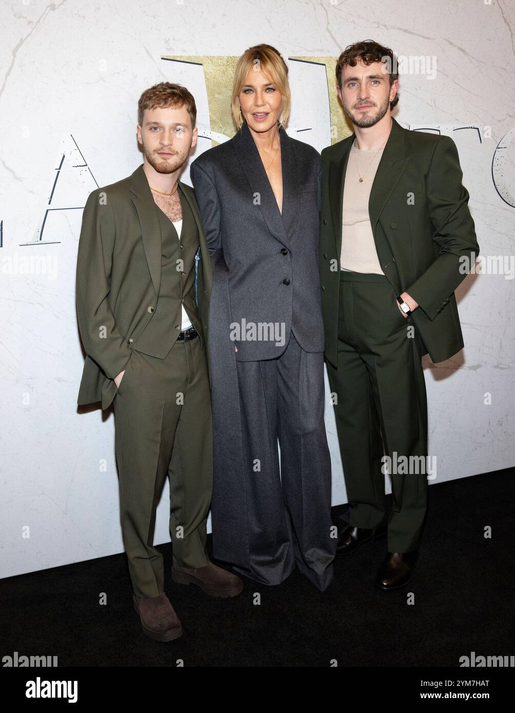 Fred Hechinger, from left, Connie Nielsen, and Paul Mescal attend a ...