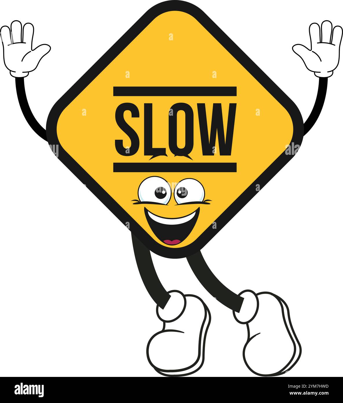 Slow Warning Road Sign Stock Vector Image & Art - Alamy