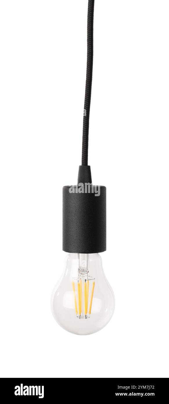 Hanging lightbulb isolated Cut Out Stock Images & Pictures - Alamy