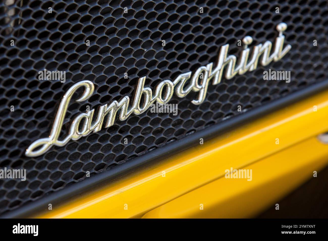 Lamborghini brand lettering is seen in the Lamborghini Museum in Sant ...