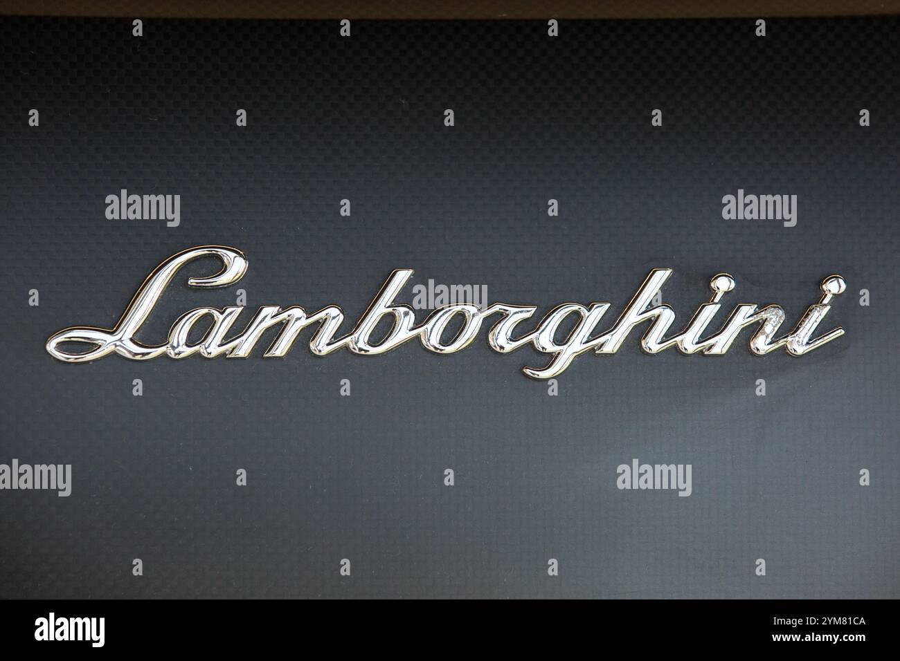 Lamborghini brand lettering on Lamborghini Murcielago LP670-4 SV is ...