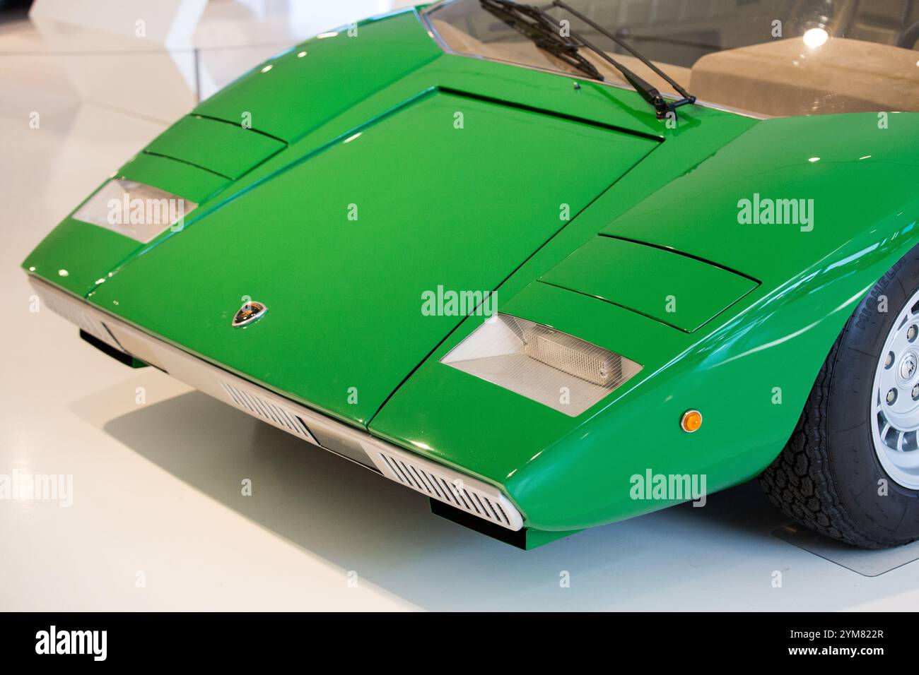 Front view of Lamborghini Countach as seen in the Lamborghini Museum in ...