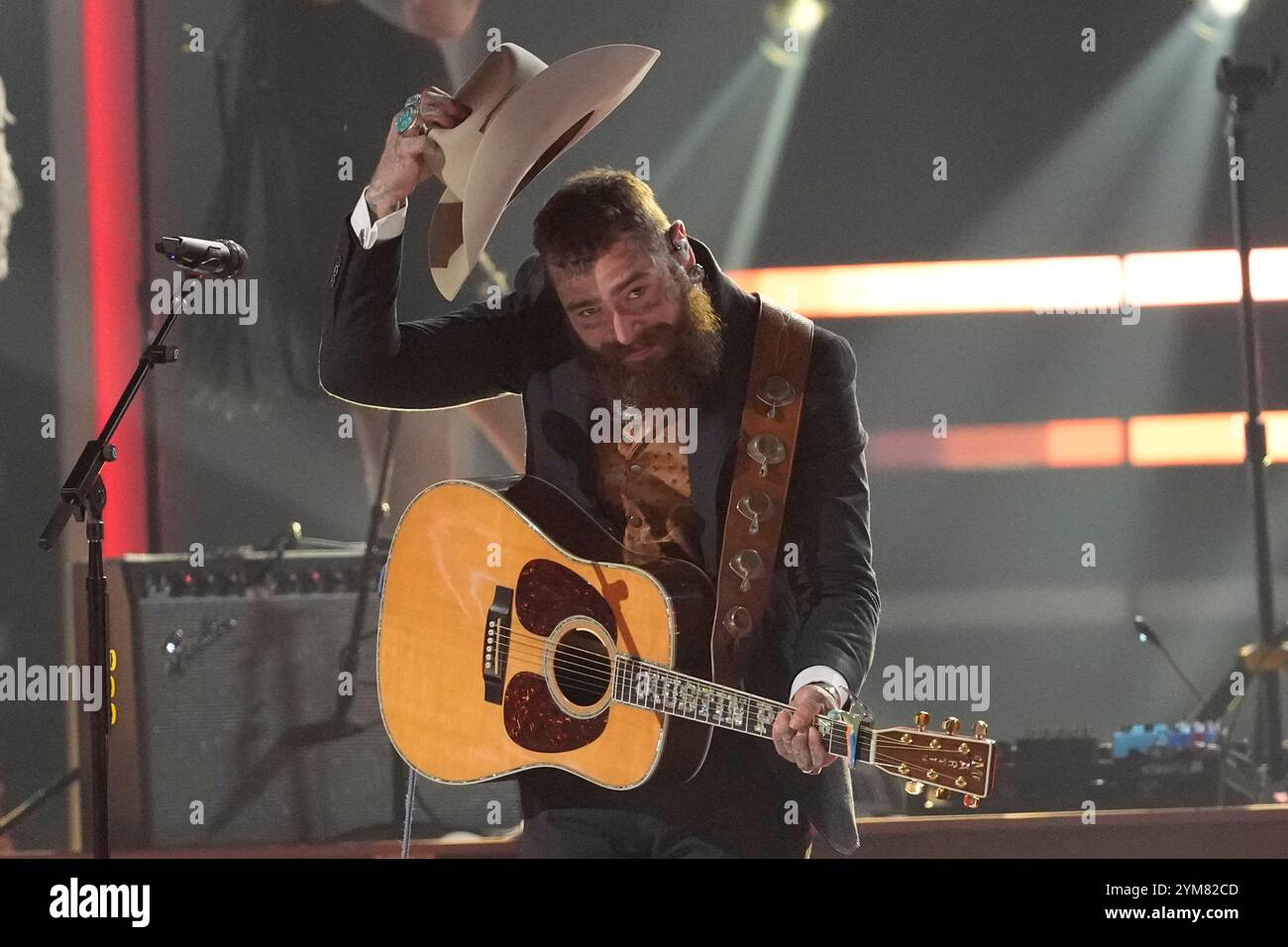 Nashville, Tennessee, USA. 20th Nov, 2024. Post Malone. 58th Annual CMA ...