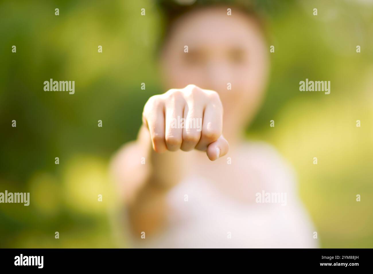 Woman in victory pose Stock Photo - Alamy