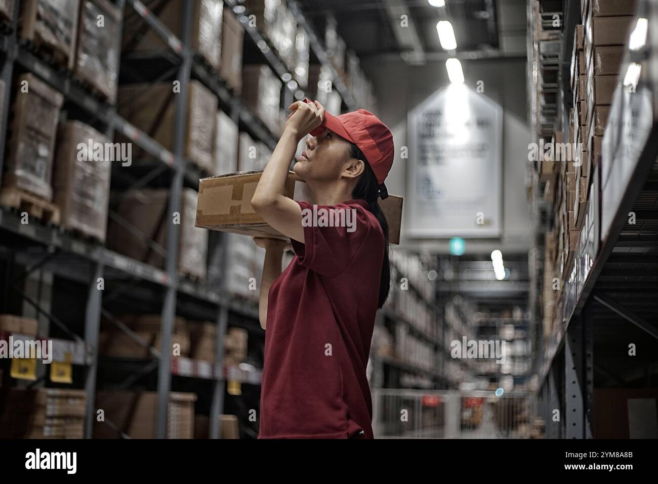 Woman working in a logistics centre Stock Photo - Alamy