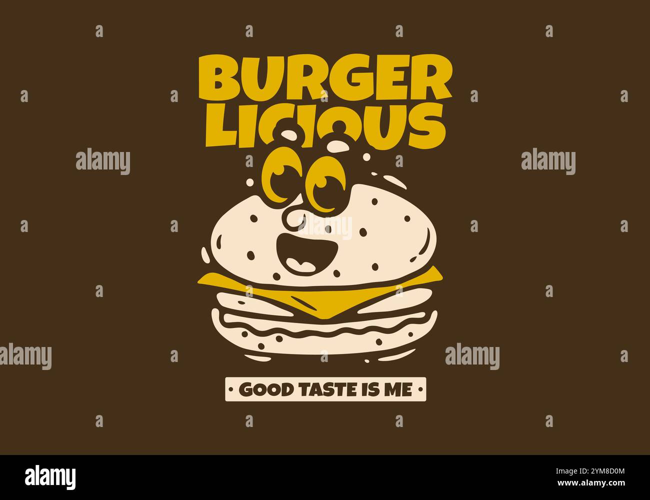 Burgerlicious. Burger illustration with face illustration design in ...
