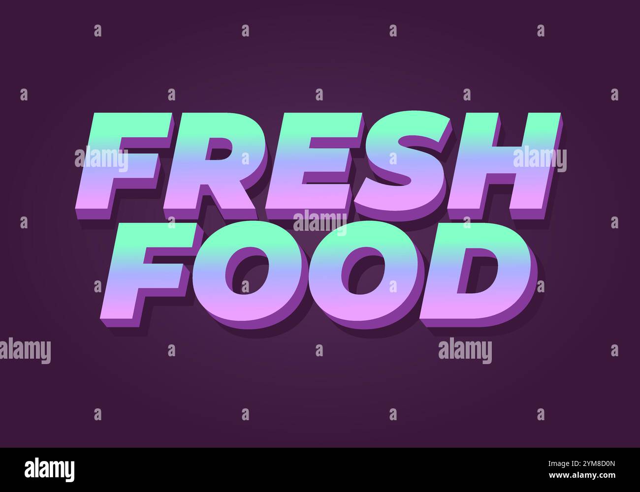 Fresh food. Text effect design for social media or digital ads, in bold ...