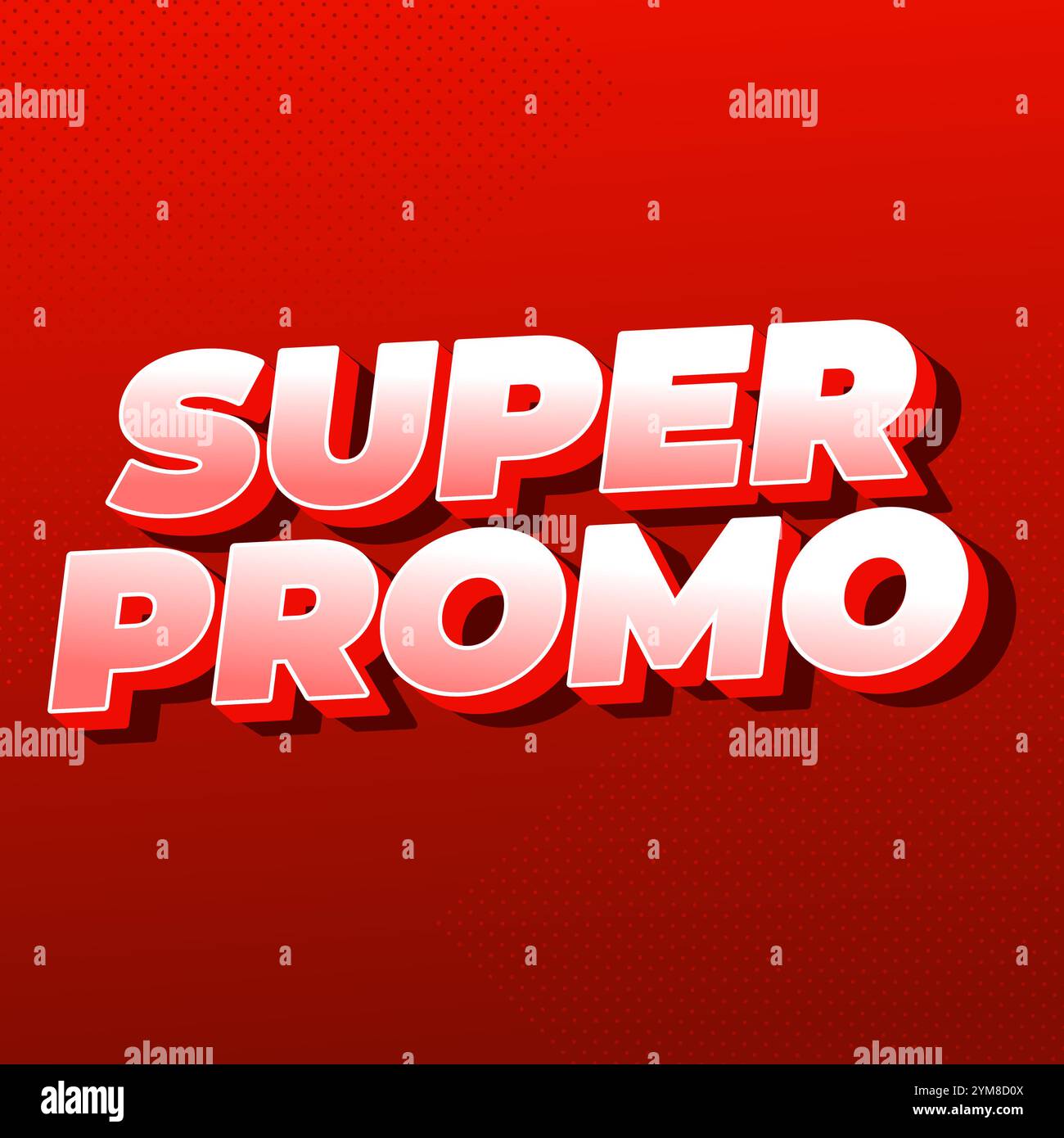 Super promo. Text effect design in square size with bold font and 3D ...