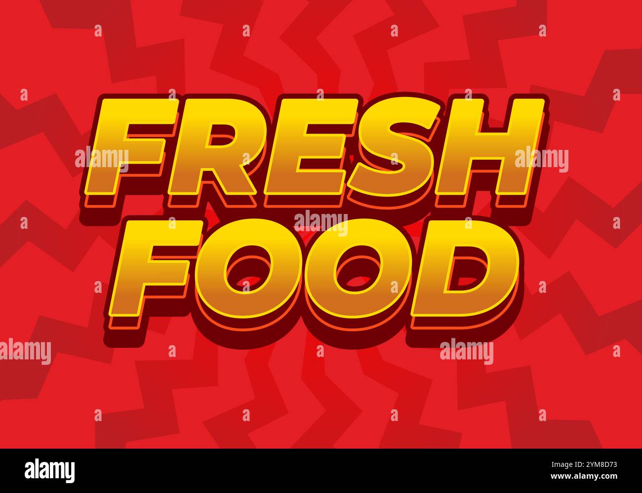 Fresh food. Text effect design for social media or digital ads, in bold ...