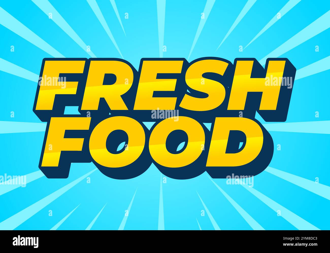 Fresh food. Text effect design for social media or digital ads, in bold ...
