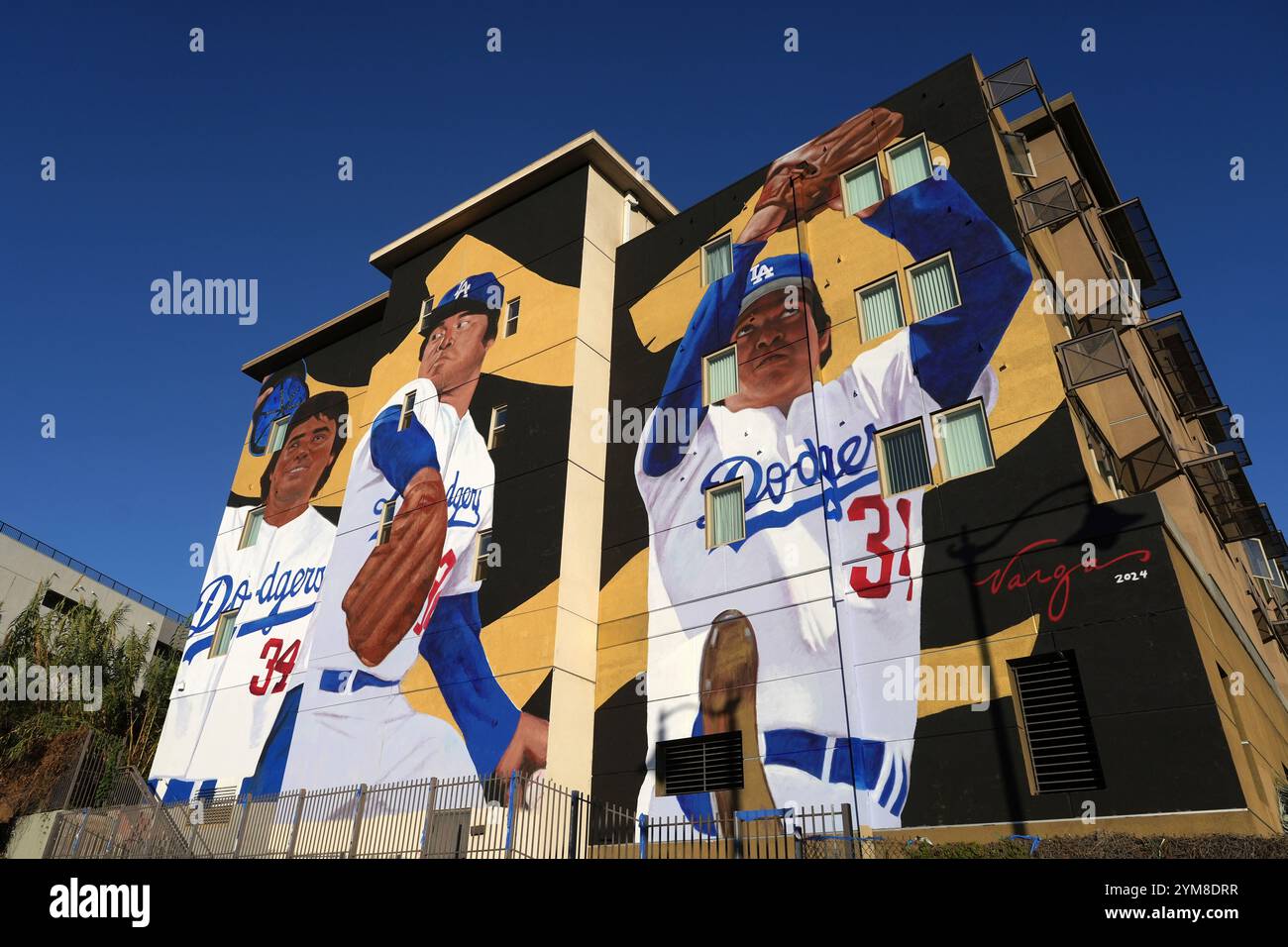 A mural of former Los Angeles Dodgers pitcher Fernando Valenzuela by ...