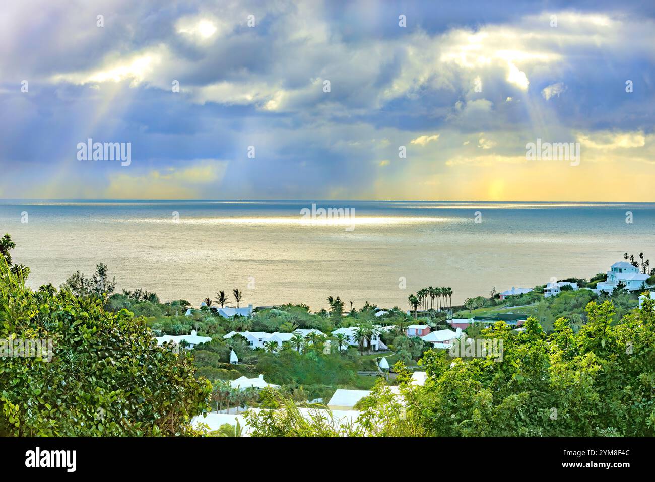 Sun Rays Breaking Through Dramatic Clouds and Illuminating the Sea at ...