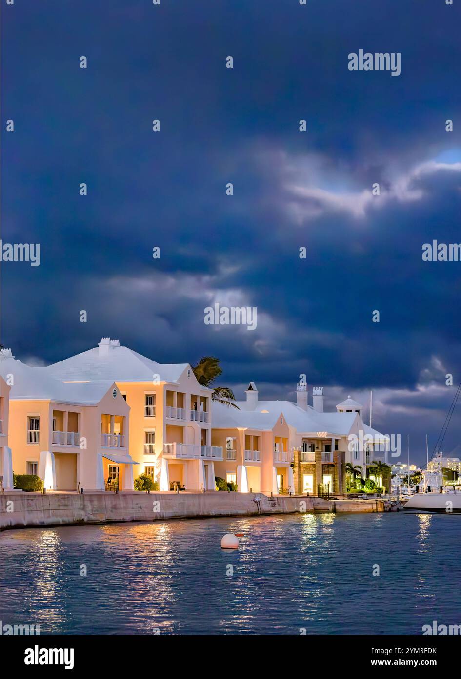 Beaver Moon Illuminating the Clouds Over Hamilton Harbor Bermuda at ...