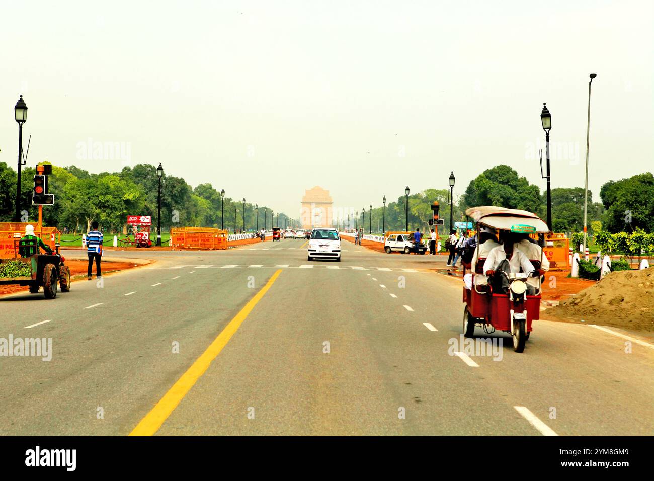 The Rajpath boulevard with India Gate can be seen in the distance in ...