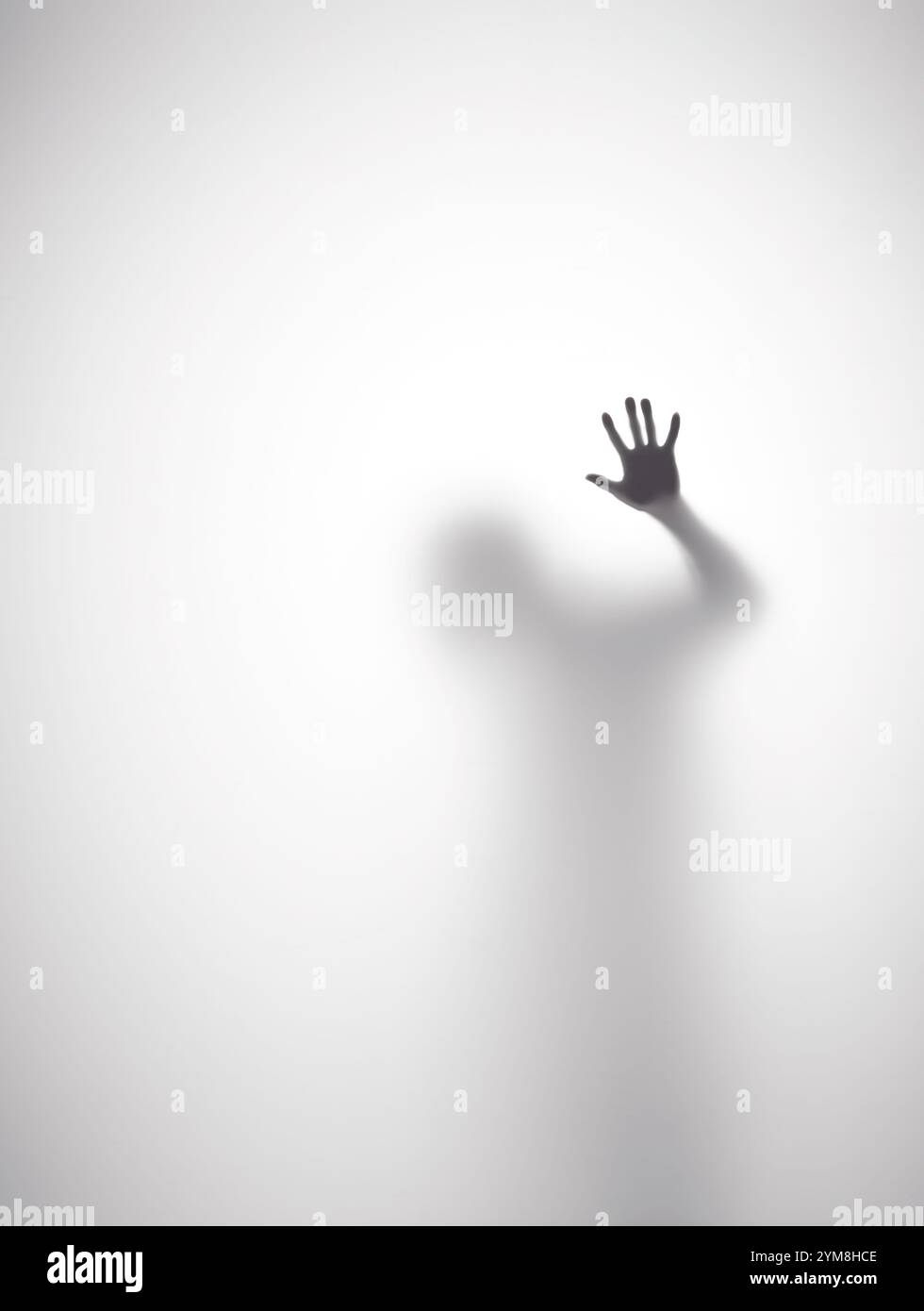 Woman hand on wall silhouette hi-res stock photography and images - Alamy