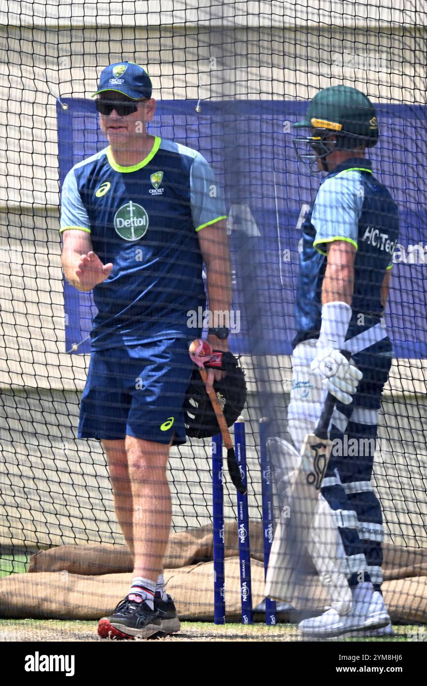 Perth, Australia. 21st Nov, 2024. Australian head coach Andrew McDonald ...
