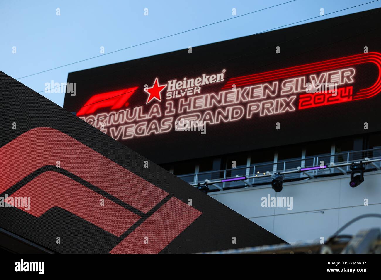 November 20, 2024: A view of the F1 logo with a scoreboard in the ...