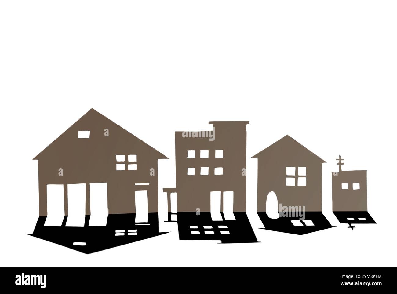 Shadow puppet townscape Stock Photo - Alamy