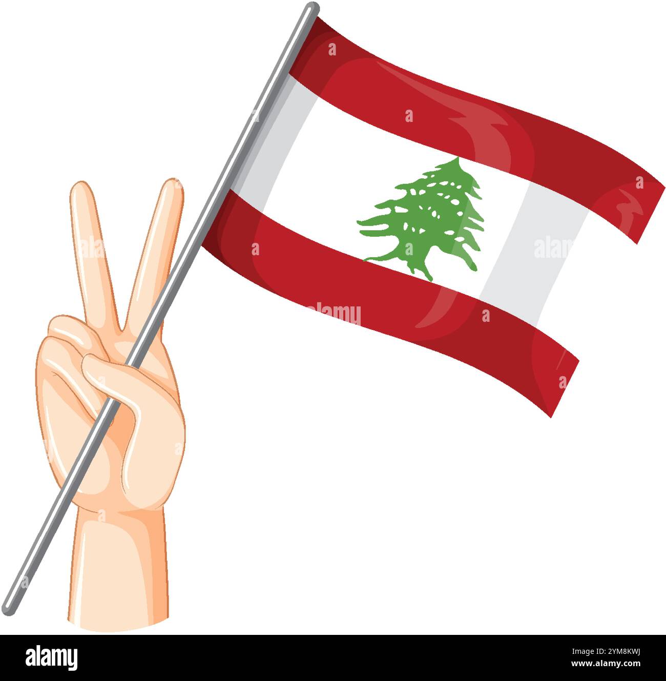 Hand showing peace sign with Lebanese flag Stock Vector Image & Art - Alamy