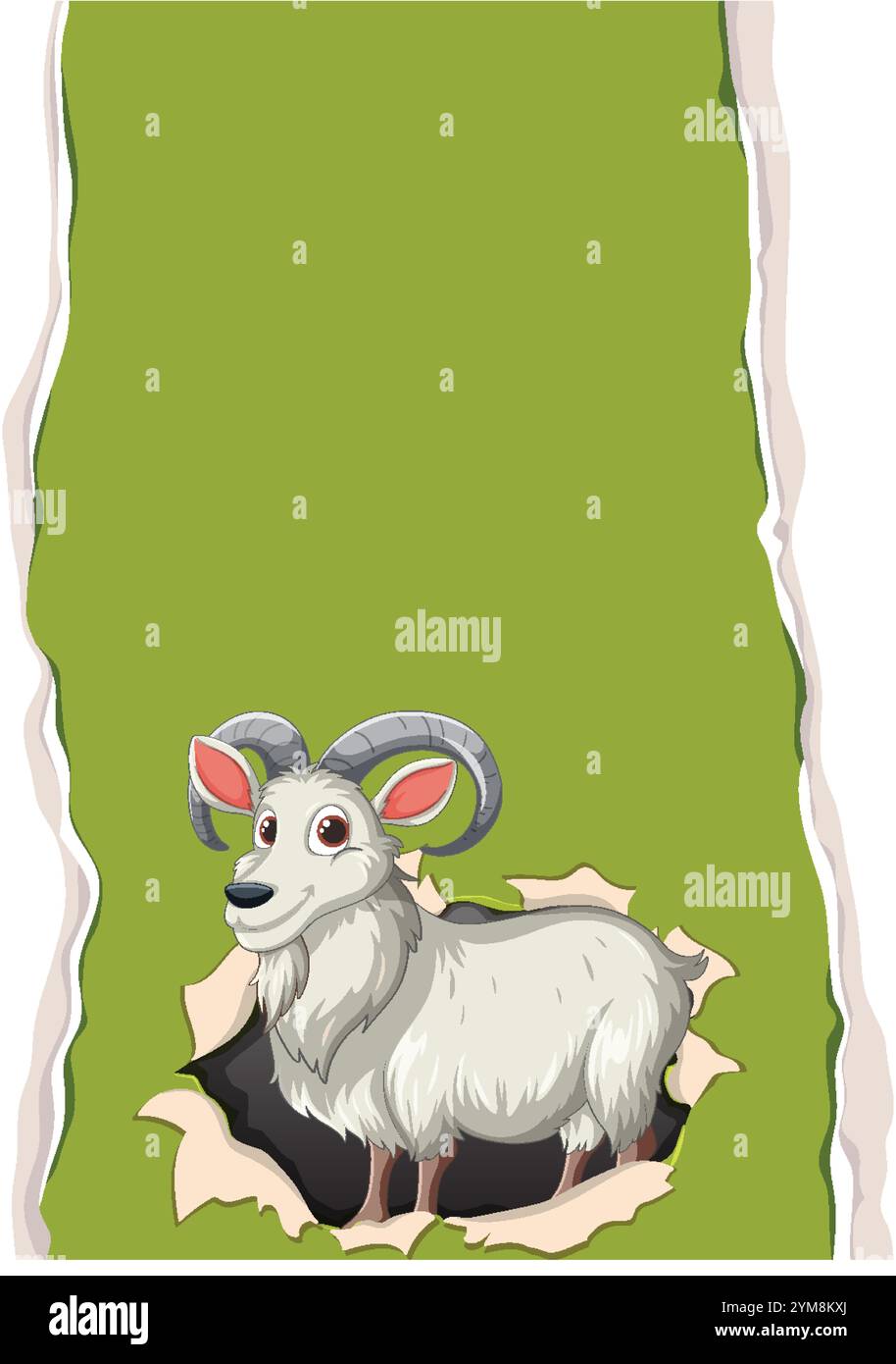 A goat peeks through a torn paper hole Stock Vector Image & Art - Alamy
