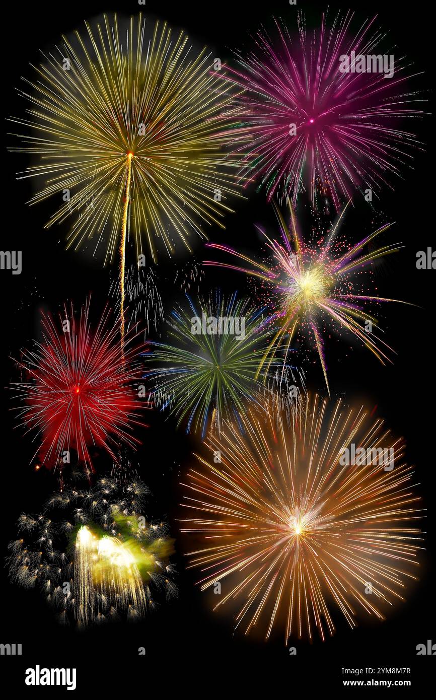 Group of fireworks Stock Photo - Alamy