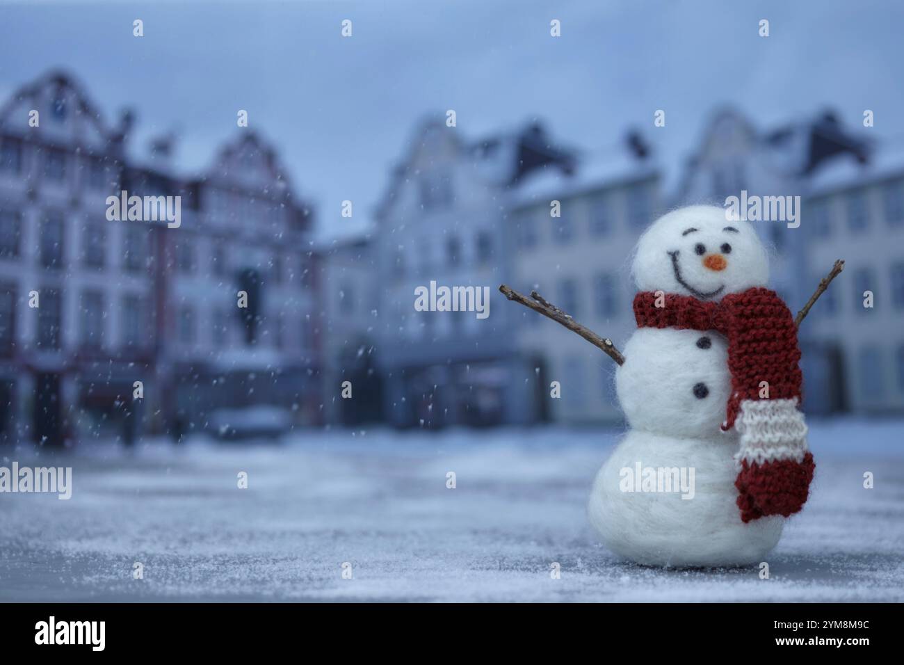 Old streets and snowmen Stock Photo - Alamy