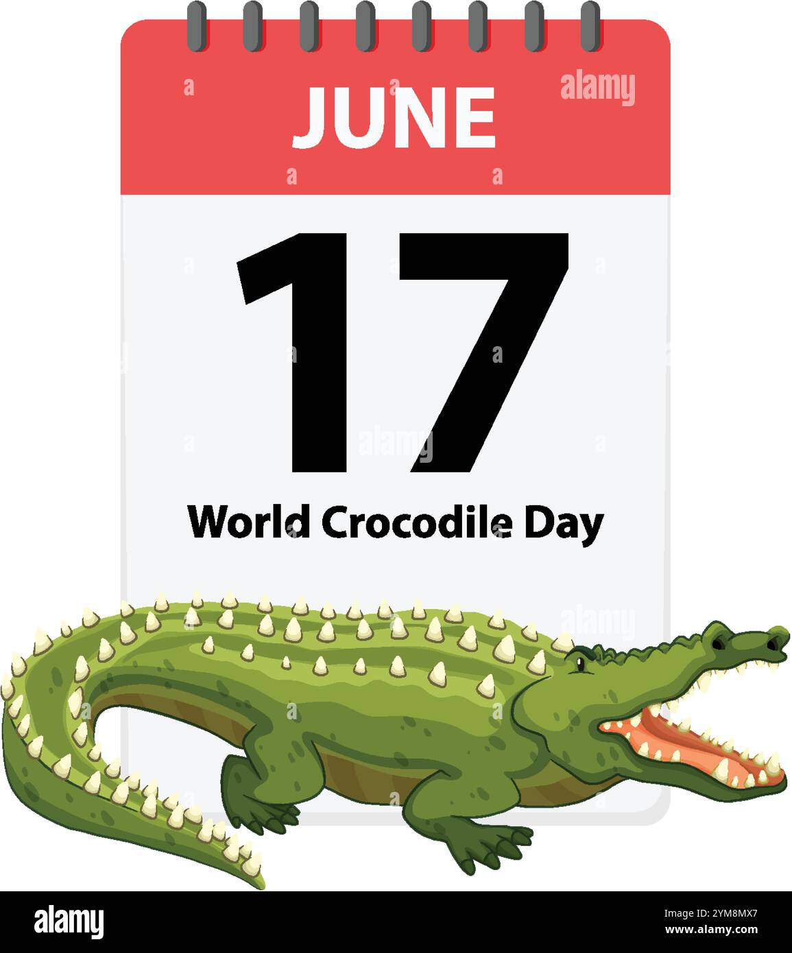 Calendar page with a crocodile illustration Stock Vector Image & Art ...