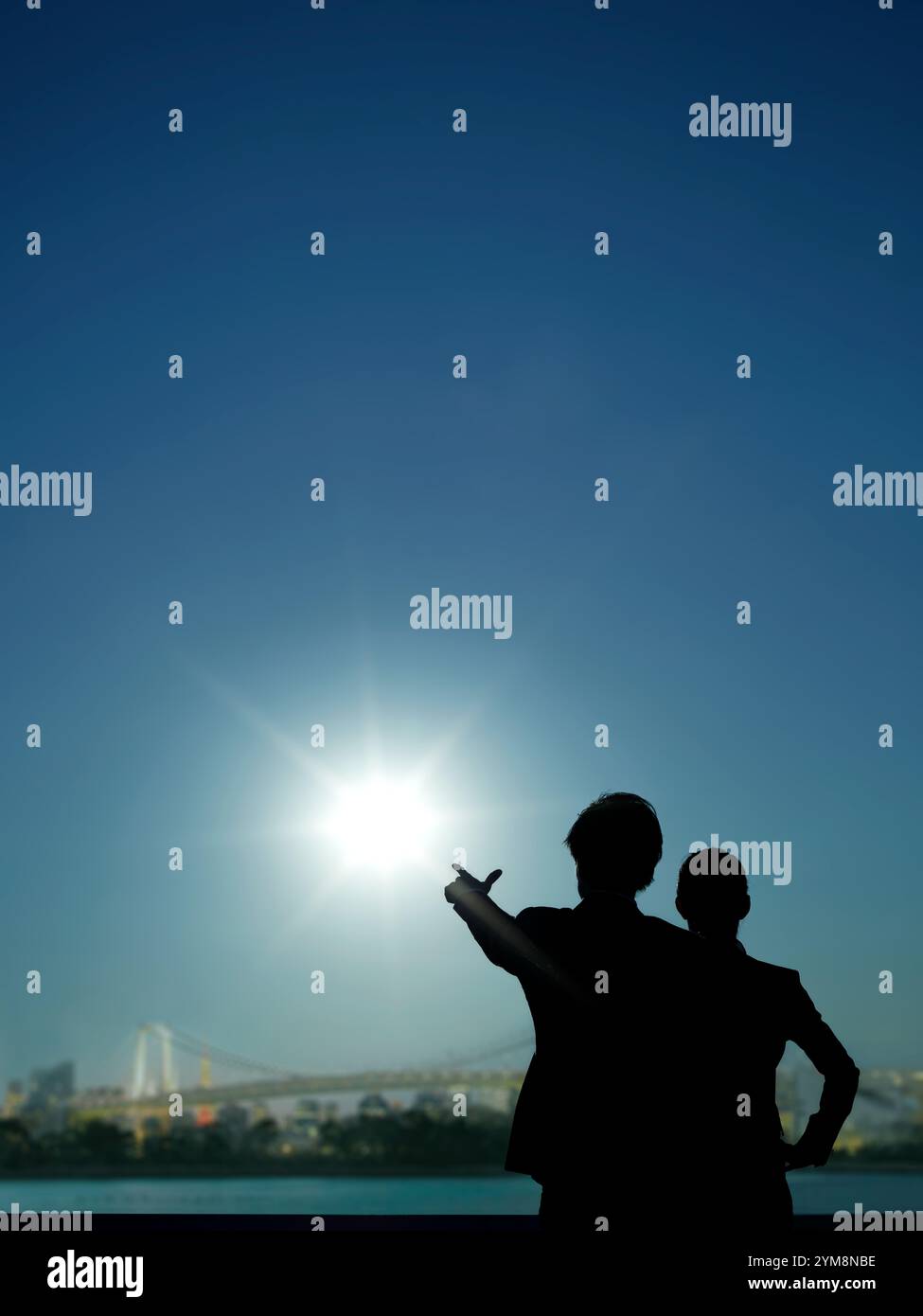 Silhouette man pointing woman hi-res stock photography and images - Alamy