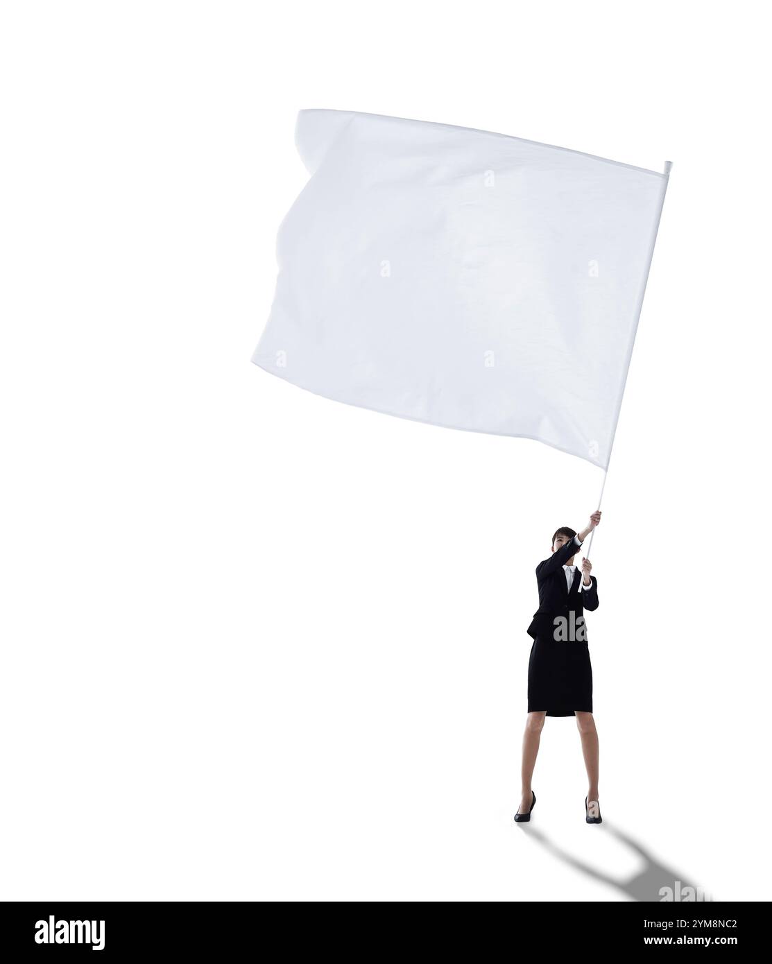 Waving white flag woman hi-res stock photography and images - Alamy
