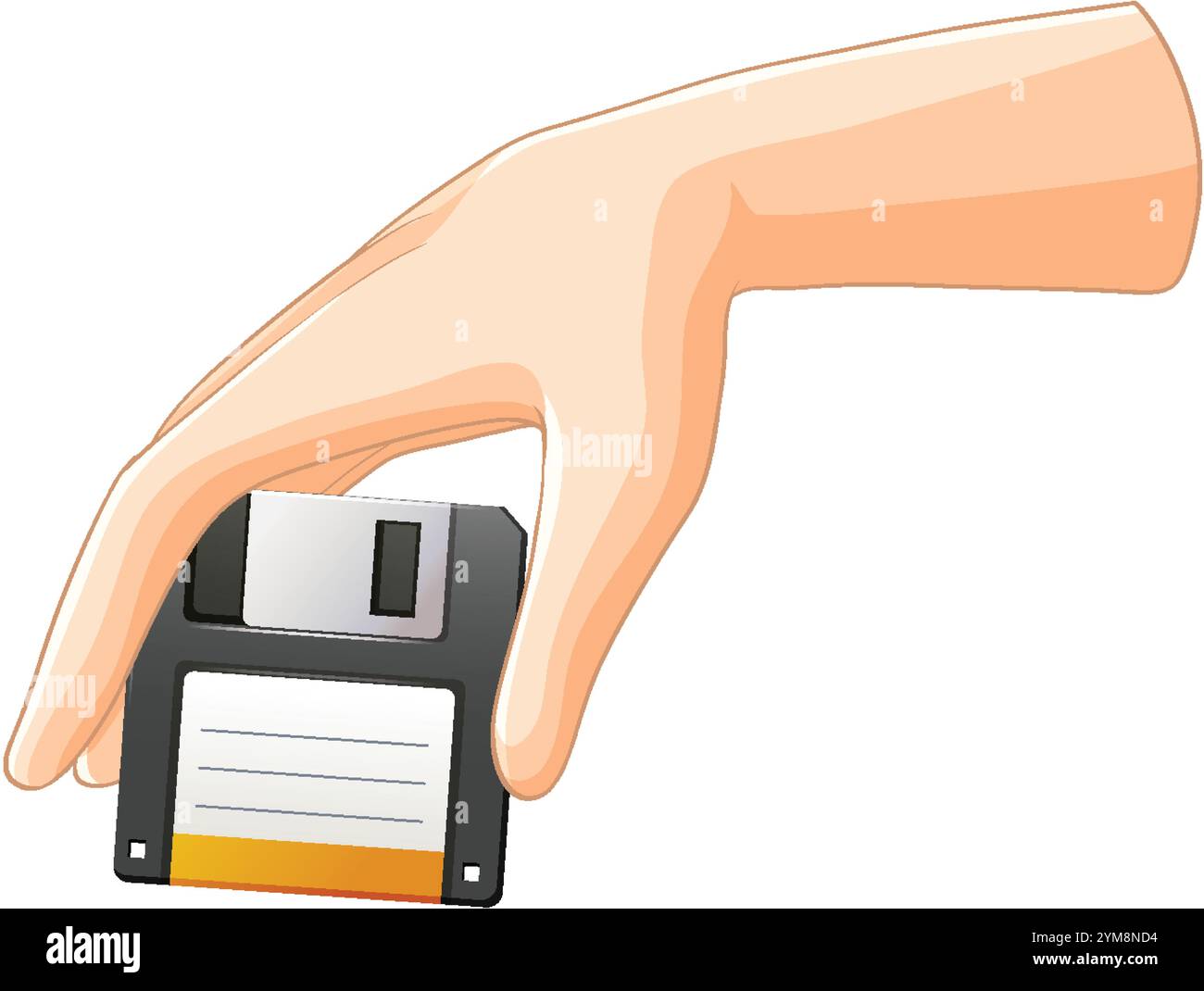Illustration of a hand holding a floppy disk Stock Vector Image & Art ...