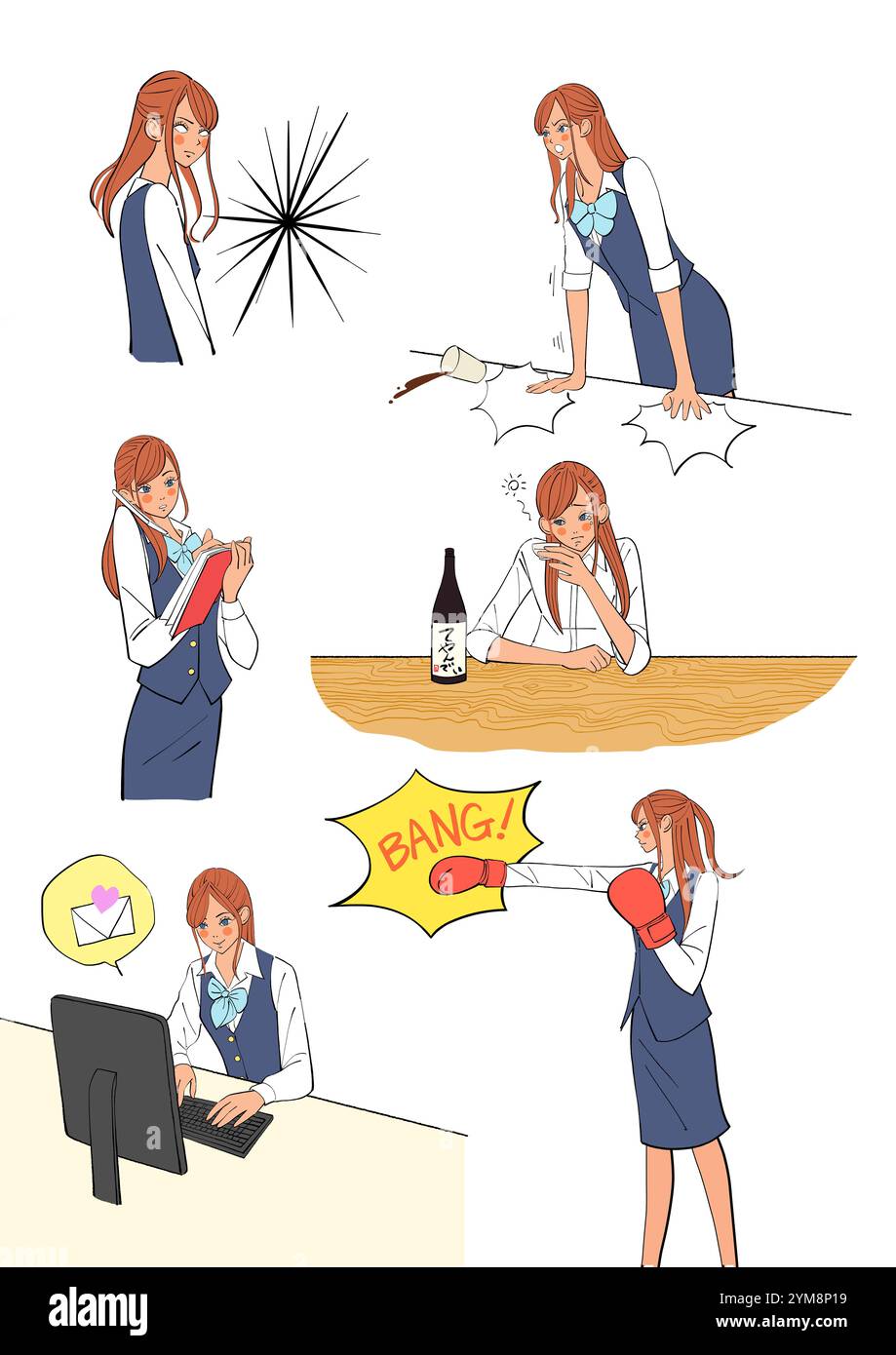 Various daily routines of office worker Stock Photo - Alamy