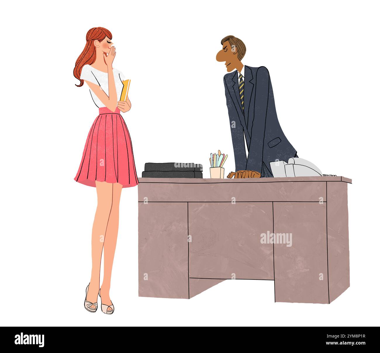 Male boss getting angry and female office worker getting angry at work ...