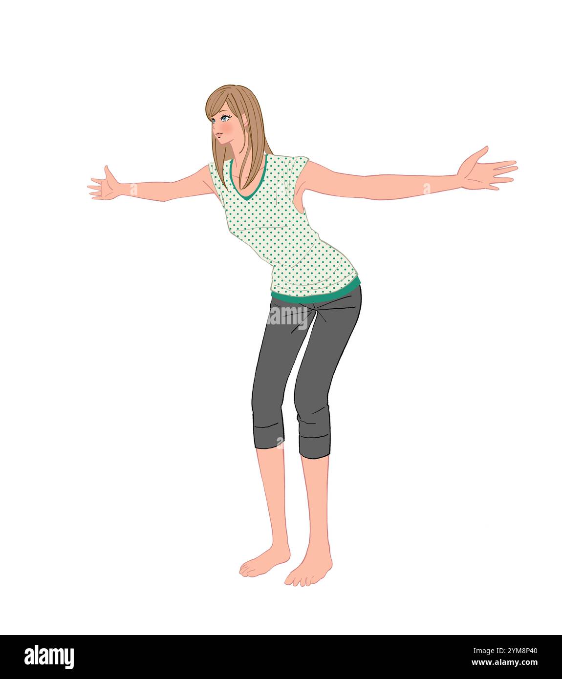 Women doing shoulder blade stretches to relieve stiff shoulders Stock ...