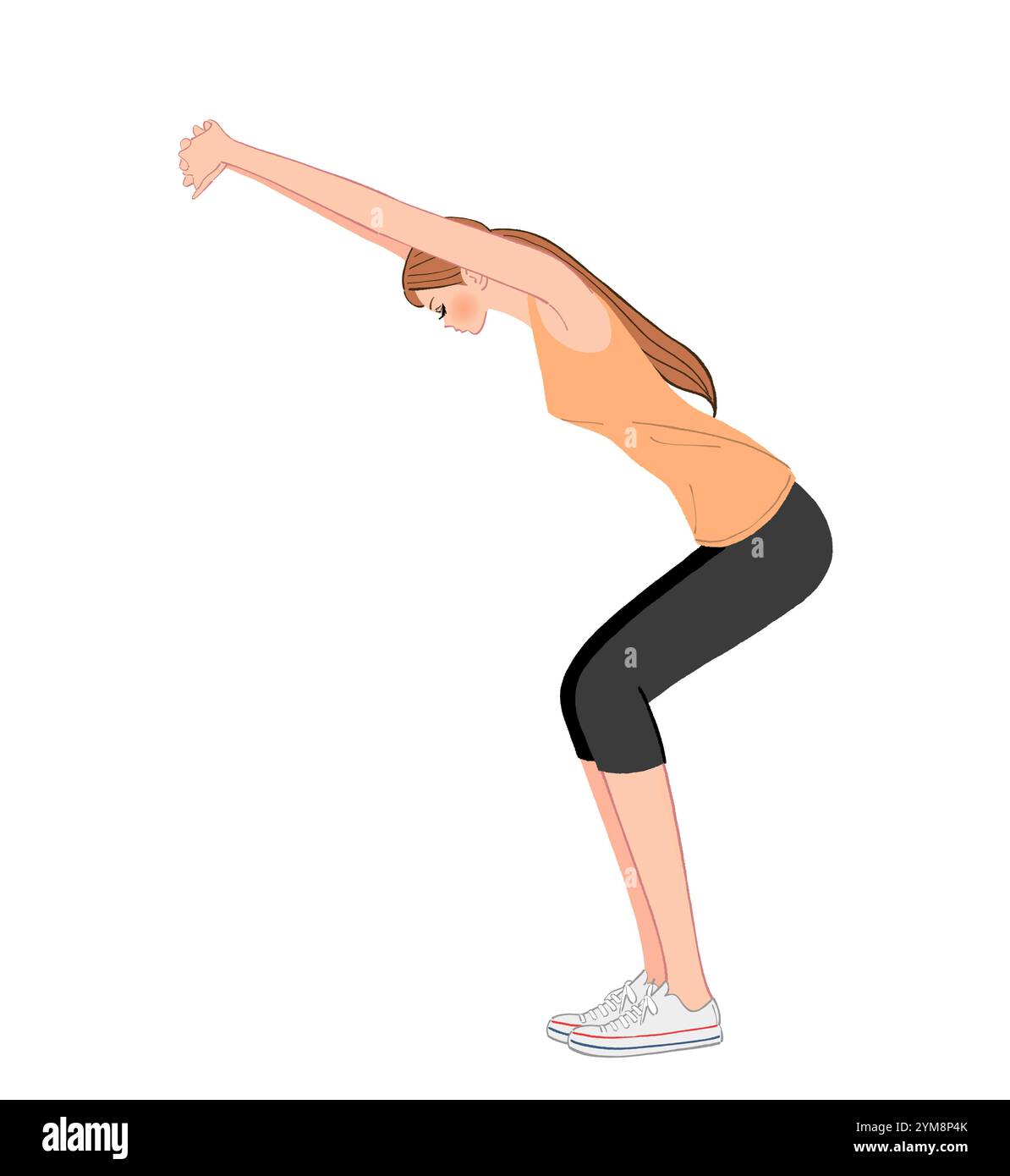 Fitness woman stretch back Cut Out Stock Images & Pictures - Alamy